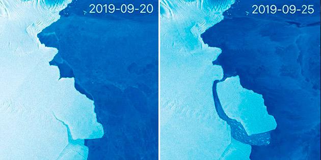 От Антарктиды откололся самый крупный за последние 50 лет айсберг весом ...